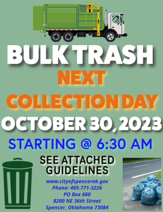 Bulk Trash Next Collection Day 10-30-23 | Spencer, OK